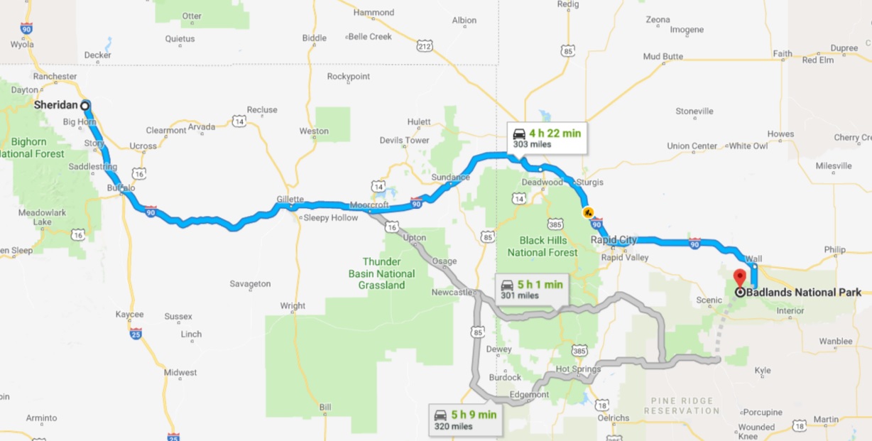 Badlands, South Dakota and Devil's Tower, Wyoming